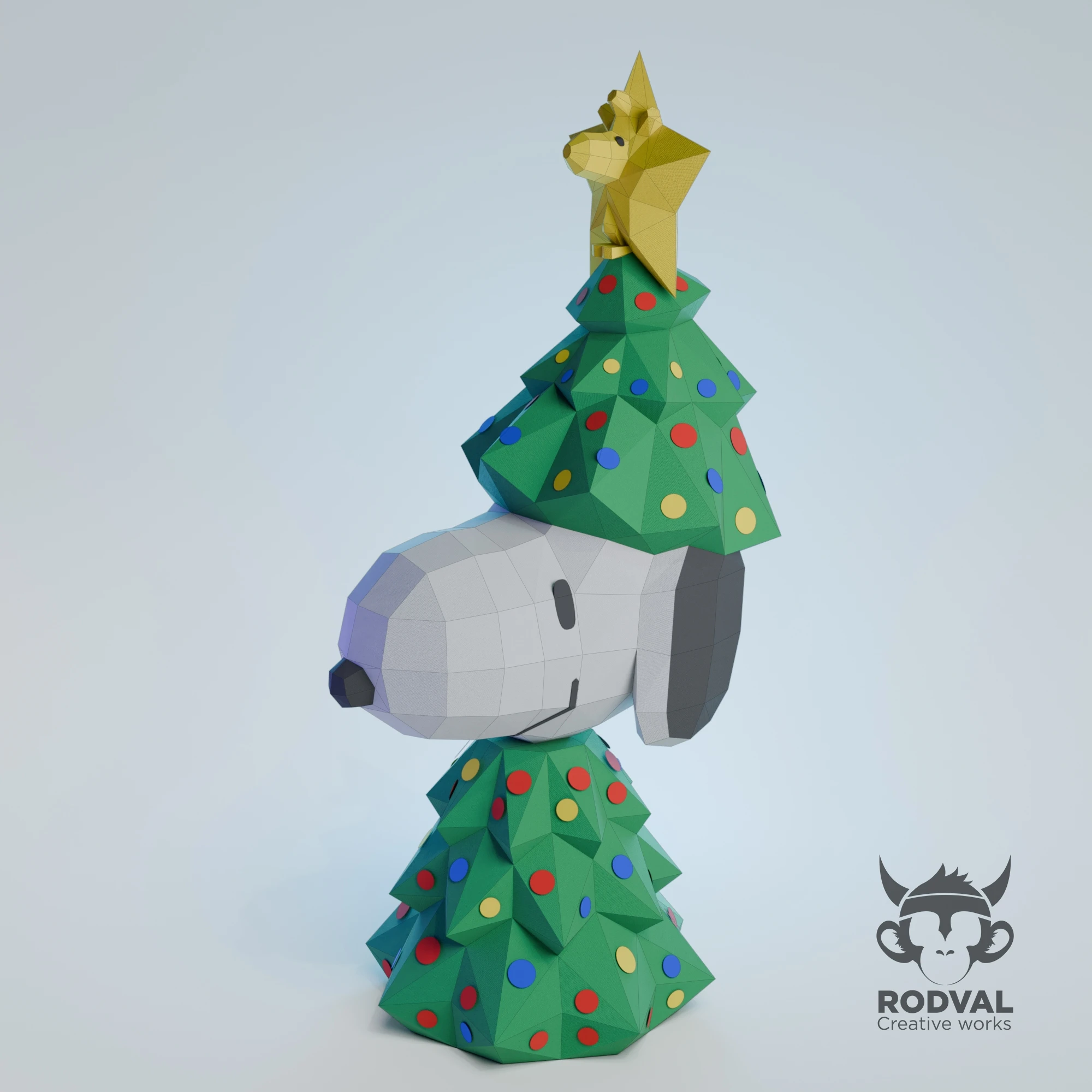 SNOOPY CHRISTMAS TREE COSTUME, Papercraft, Template, DIY, Paper, Low ...