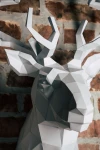 Low Poly Deer Head Papercraft Template | DIY 3D Geometric Deer Wall ...