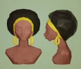 Papercraft African Woman Bust, Low Poly 3D Model, Papercraft women ...