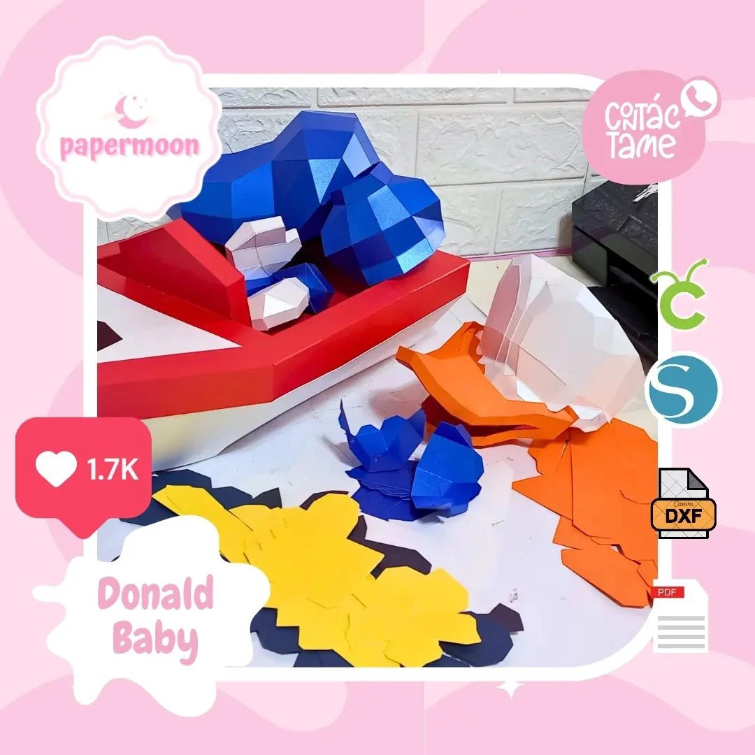 #3 Train Disney: Donald Baby Low Poly Papercraft