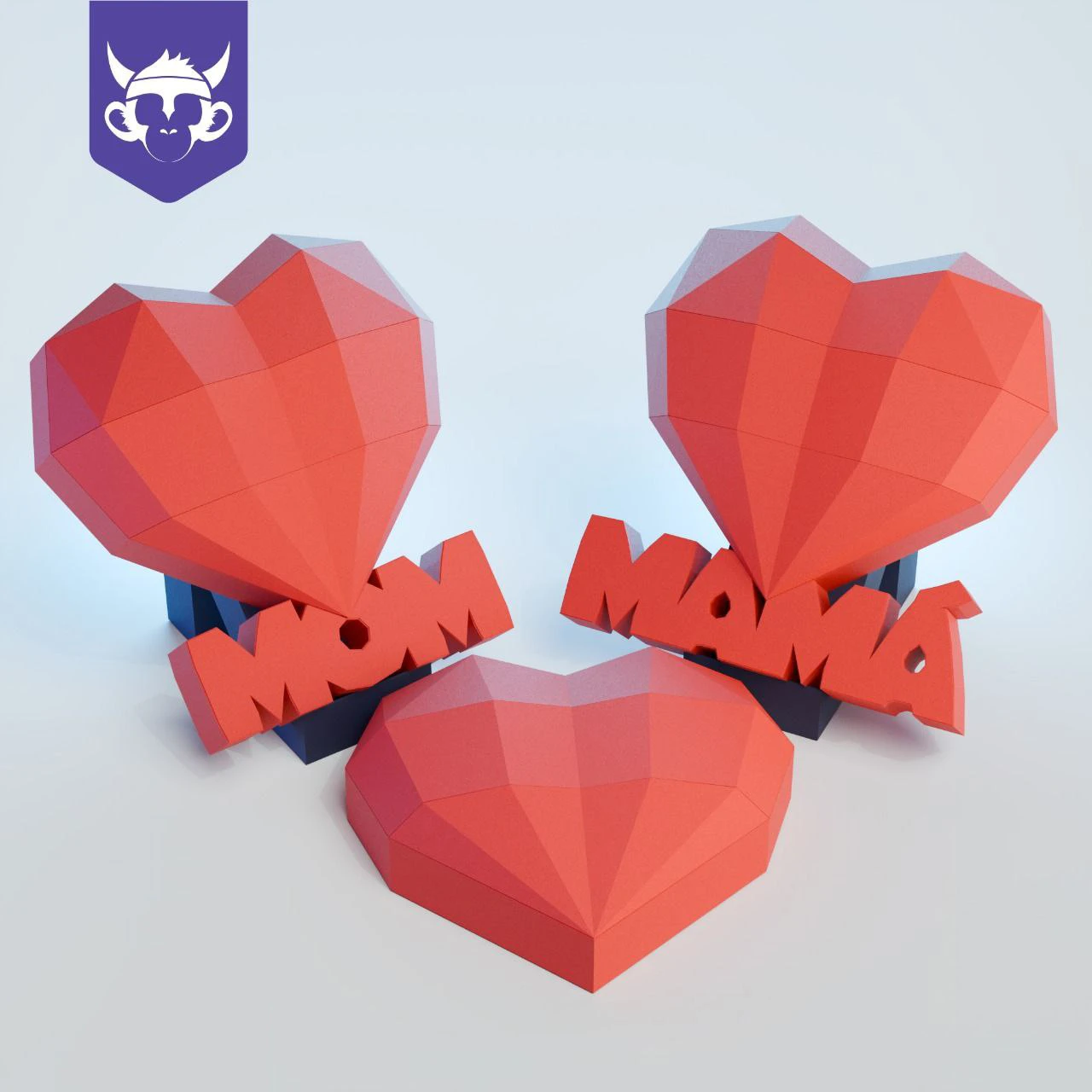 HEART BOX, Papercraft, Template, DIY, Paper, Low Poly, Holiday, 3D ...
