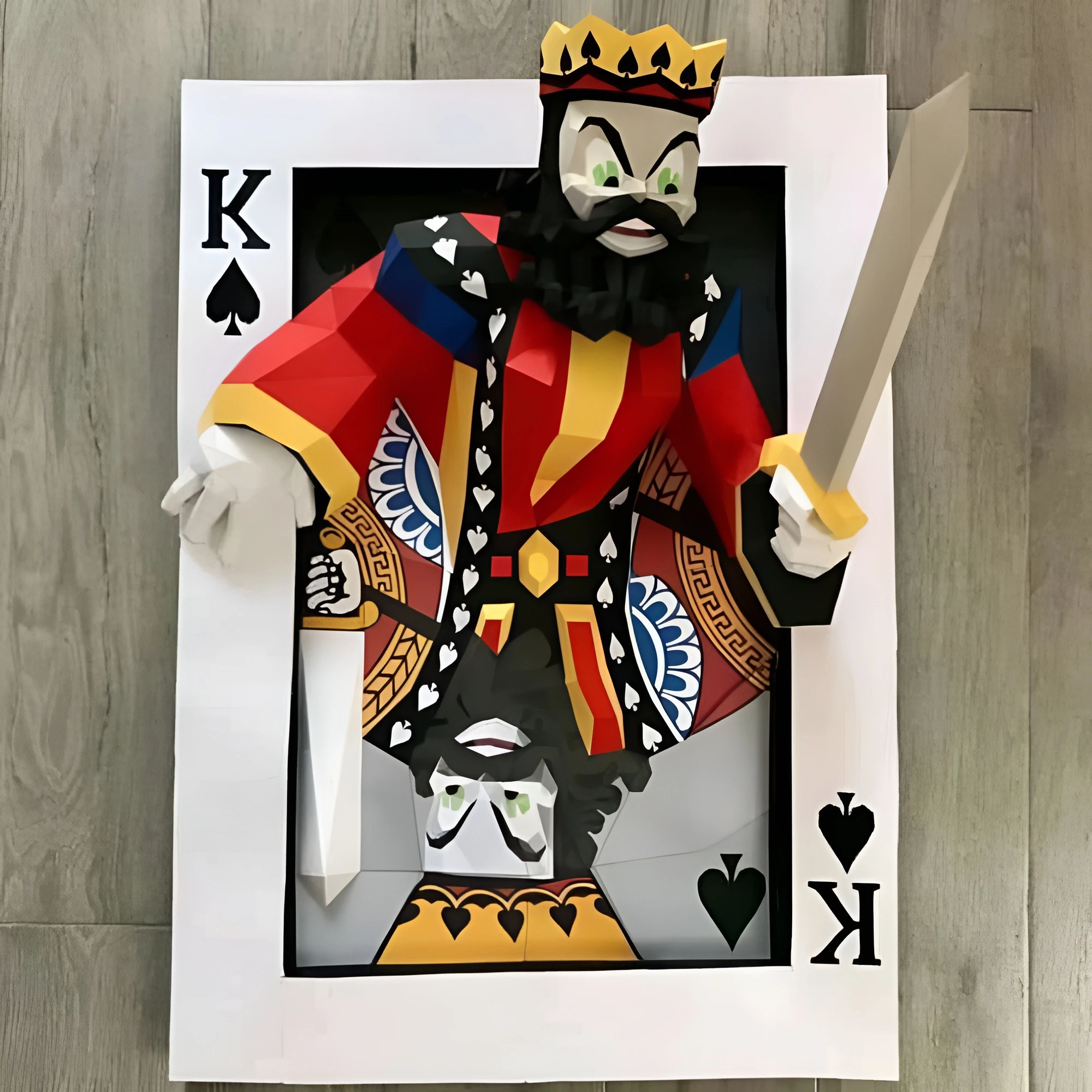 King Poker, card, PDF Papercraft Templates, Paper Art and Craft for ...