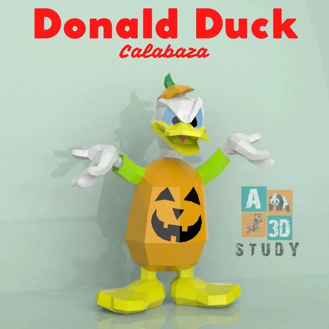 Donald Pumpkin: Papercraft Design, PDF Template, DIY 3D Model, FanArt ...