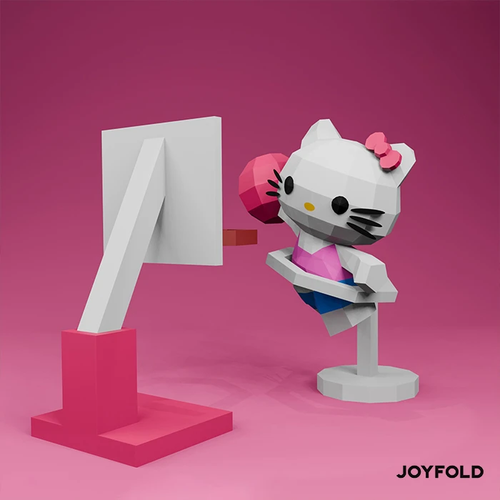 JoyFold Doll Hello Kitty Basketball Papercraft/Template PDF/Low Poly ...