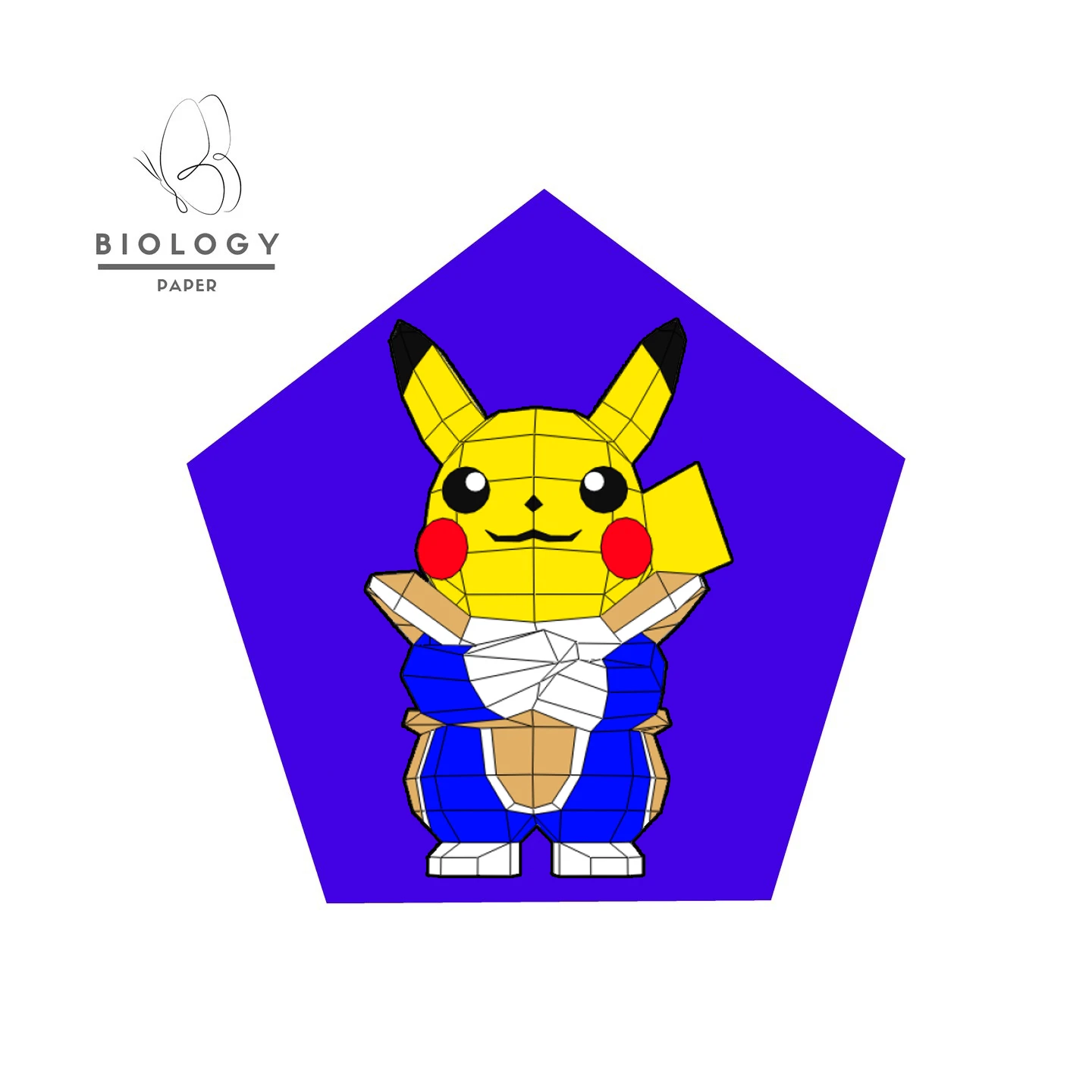 Pokemon Pikachu Cosplay Vegeta Dragon Ball Low Poly Papercraft Template ...