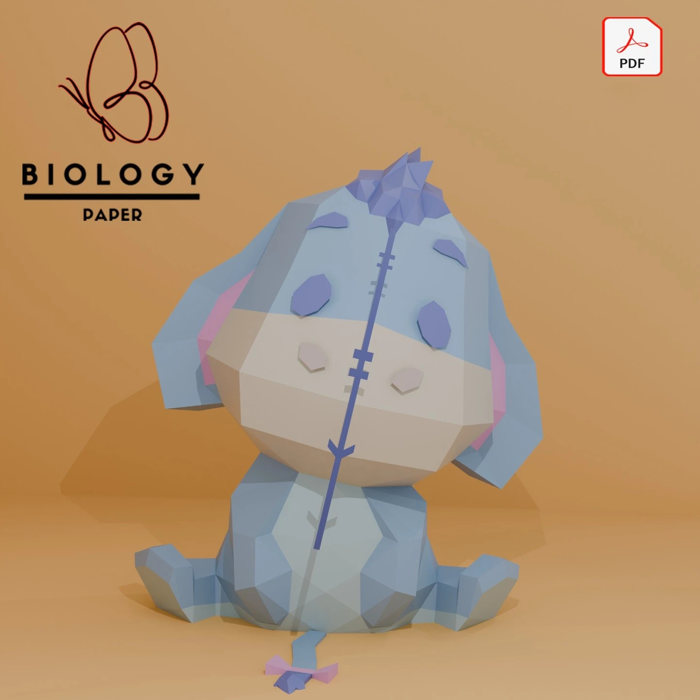 Eeyore Igor Donkey Winnie the Pooh Low Poly Papercraft Template ...