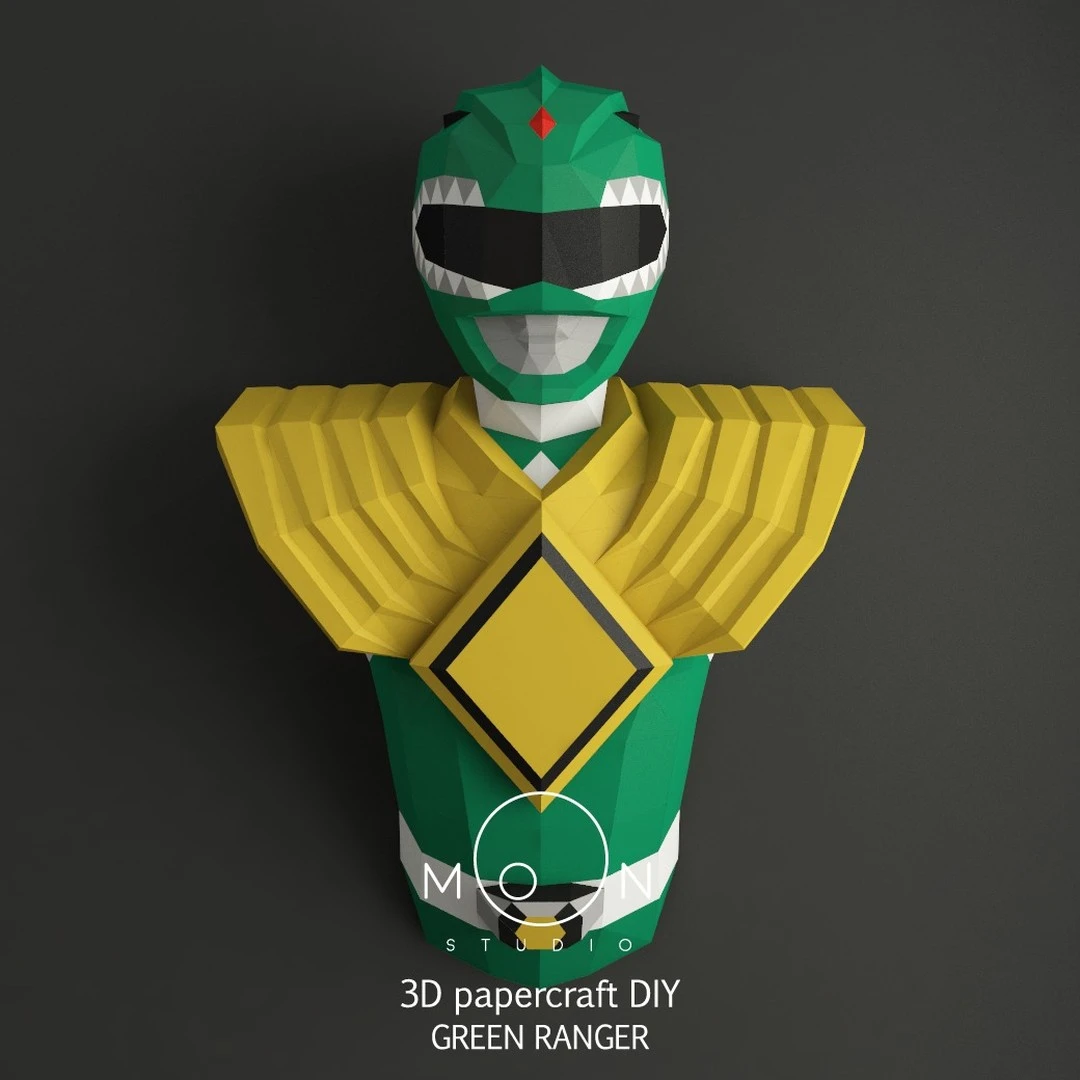 Green Ranger, DIY, Papercraft, Low Poly, 3D model, Pokemon, Series, Tv ...