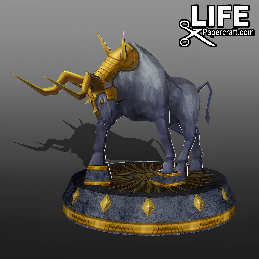Zodiac Statue Taurus (April 20 - May 20) Low Poly Papercraft, DIY 3D ...