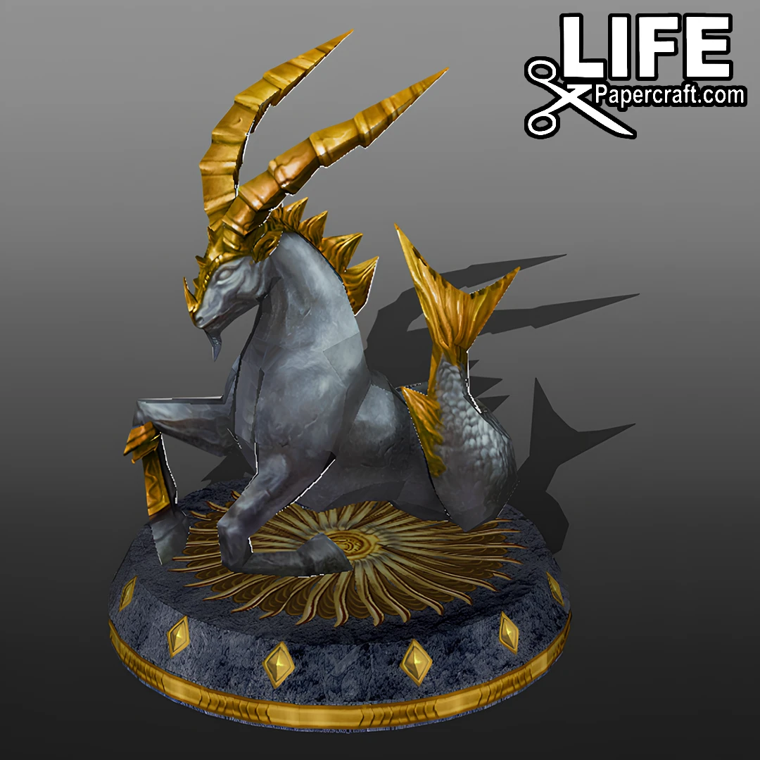Zodiac Statue Capricorn (December 22 – January 19) Low Poly Papercraft ...