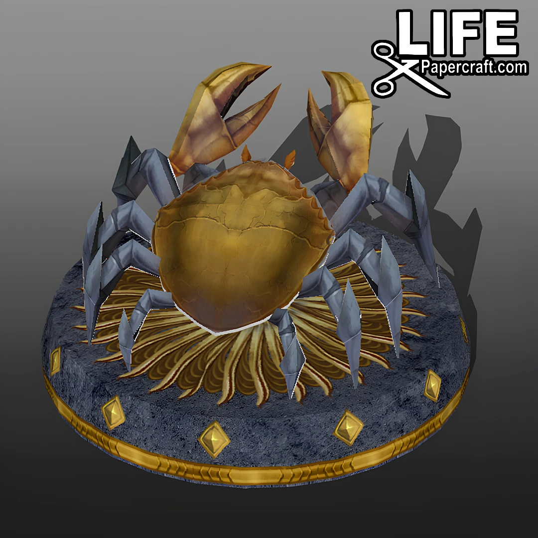Zodiac Statue Cancer (June 21 – July 22) Low Poly Papercraft, DIY 3D ...