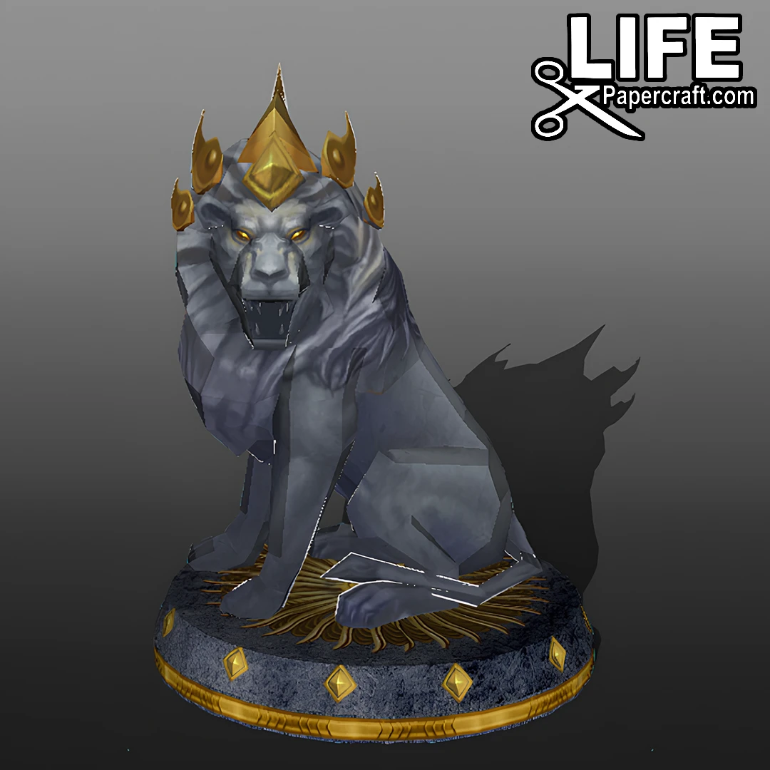 Zodiac Statue Leo (July 23 – August 22) Low Poly Papercraft, DIY 3D ...