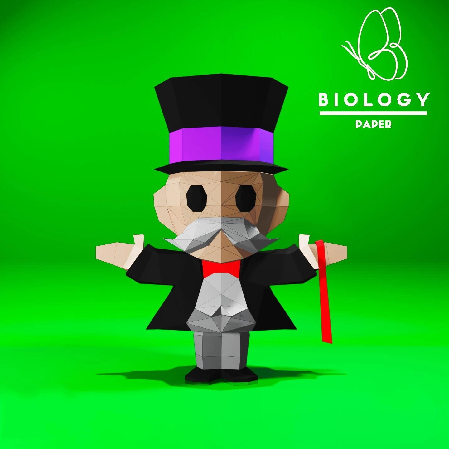 Monopoly Wobble Low Poly Papercraft Template Pepakura PDF DIY Handmade