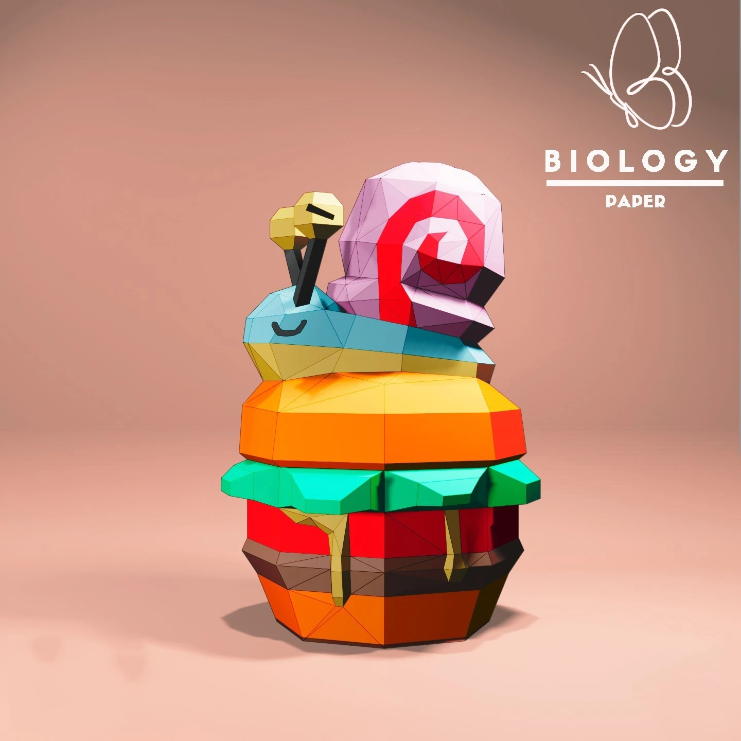 Gary the Snail SpongeBob SquarePants Low Poly Papercraft Template ...