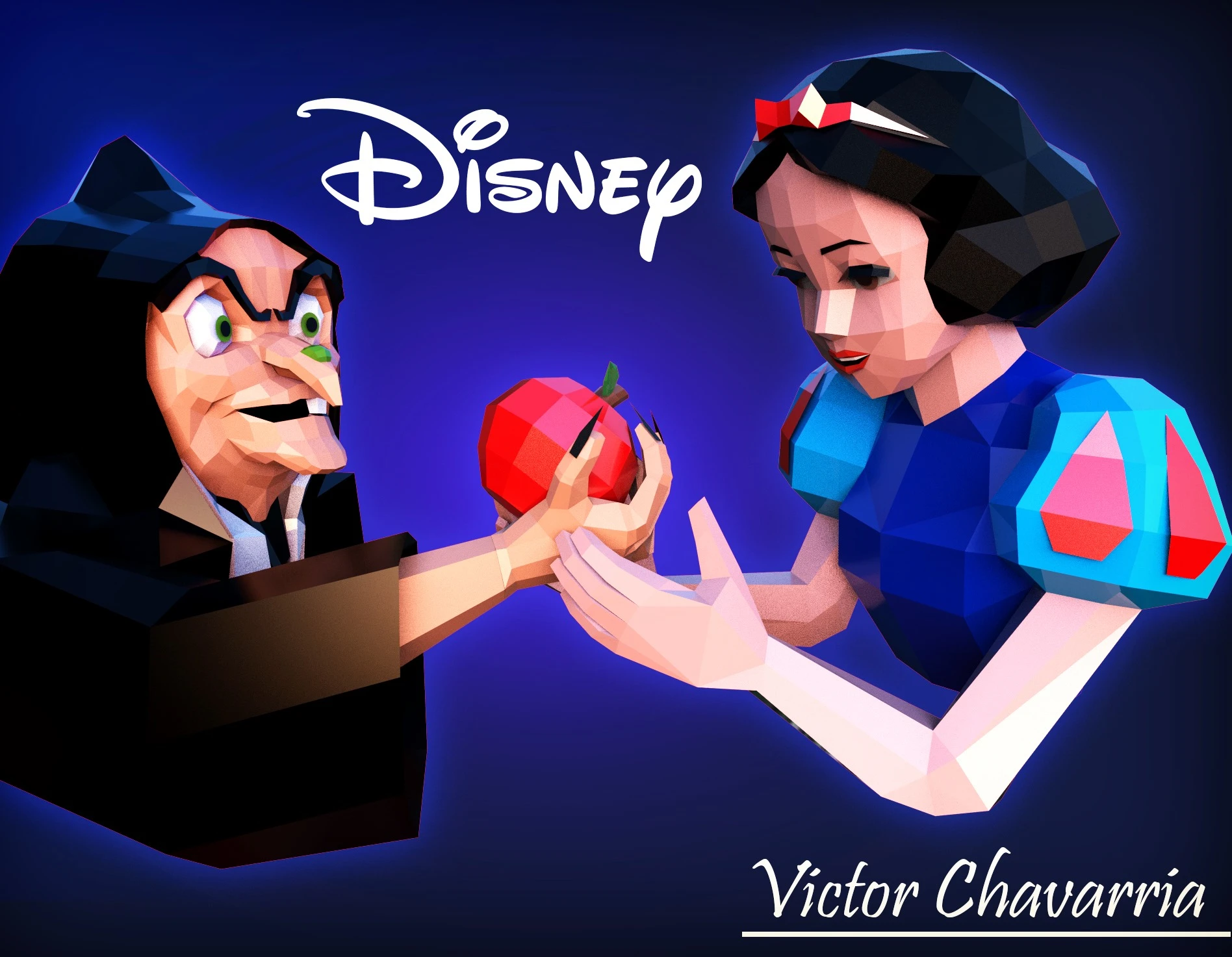 Snow White and the Witch Papercraft , PDF Template, DIY 3d Model ...