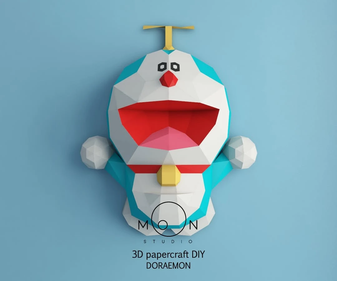 Doraemon, DIY, Papercraft, PDF, Low Poly, 3D model, Craft, Paper, Movie ...