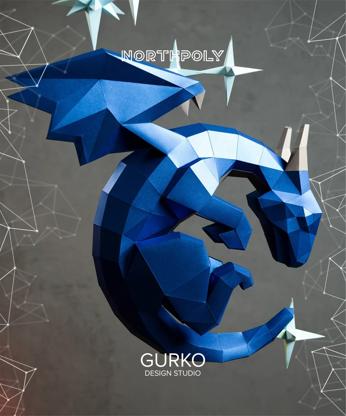 Papercraft Sleeping Dragon Among The Stars, Pdf, Gurko, Pepakura ...
