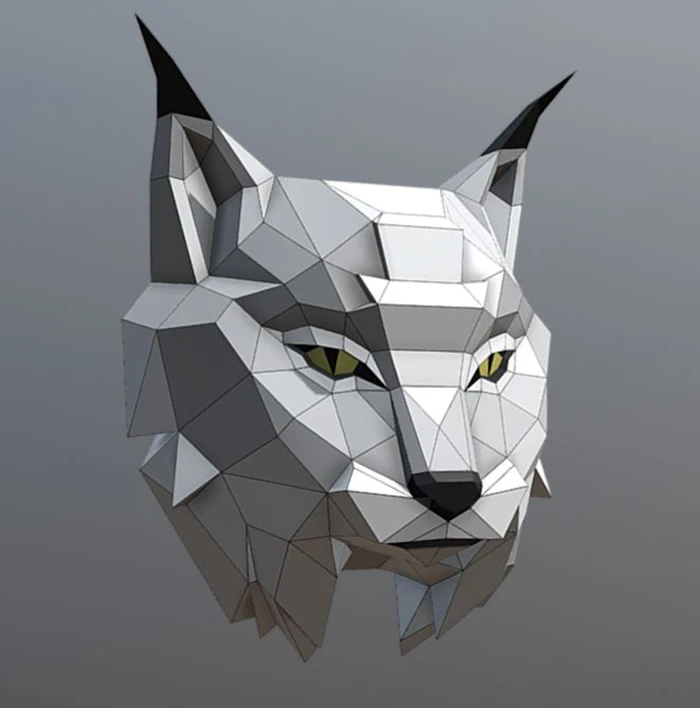 Lynx Trophy PDF Template, Low Poly, Paper Sculpture, DIY, Pepakura ...