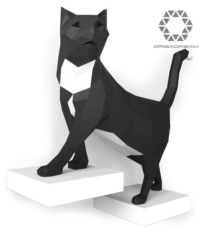 Cat PAPERCRAFT PDF Papercraft Cat paper model Cat DIY papercraft Cat ...