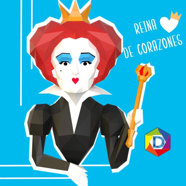 Queen Of Hearts, Alice in Wonderland *Plantilla Papercraft PDF - PDF ...