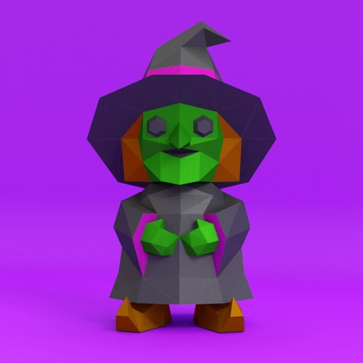 Witch 3D Digital Template PDF | DIY Papercraft | Halloween | Instant ...