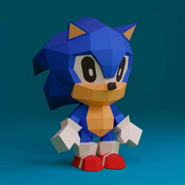 Sonic the Hedgehog 3D Digital Template PDF | DIY Papercraft | Game ...