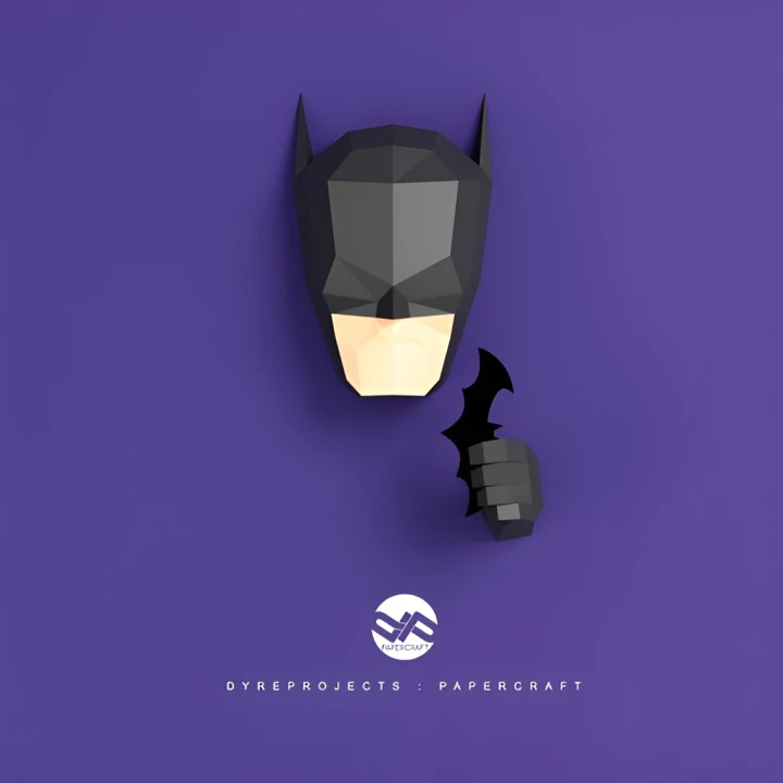 DIY Low Poly Papercraft, Batman, Digital template, DIY, Wall Decoration ...