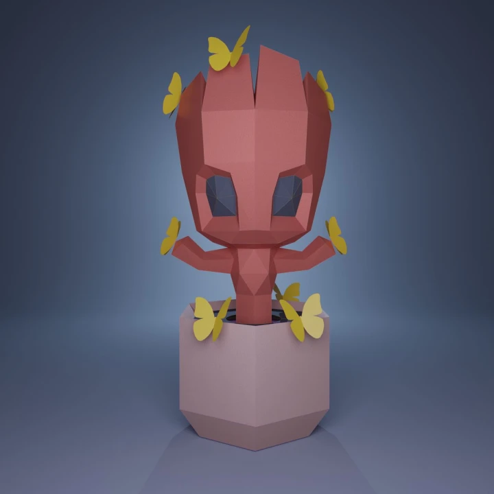 Groot 3D Digital Template PDF | DIY Papercraft | Marvel | Instant ...