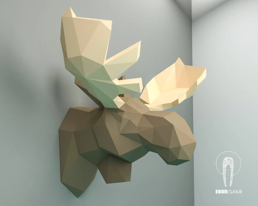 Moose Pepercraft Head, Papercraft Trophy, Pdf Kit, 3D DIY Moose Head ...