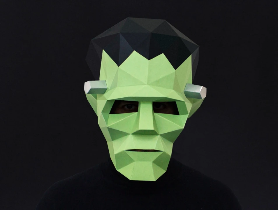 DIY Frankenstein Mask, Halloween Mask, Paper Craft Template, Printable ...