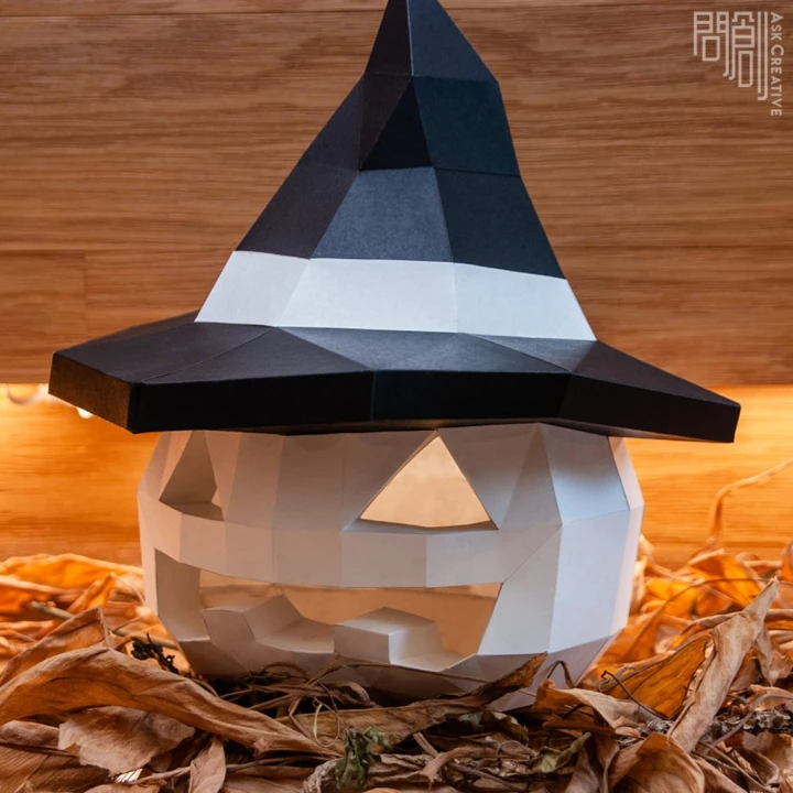 Wizard Hat Pumpkin ,Papercraft , DIY , Low poly , PDF Papercraft ...