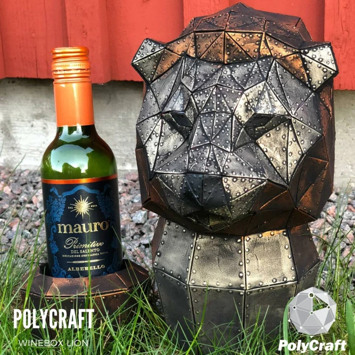 Papercraft Lion, Gift Box For Wine, PDF Template,DIY, Pepakura lion ...