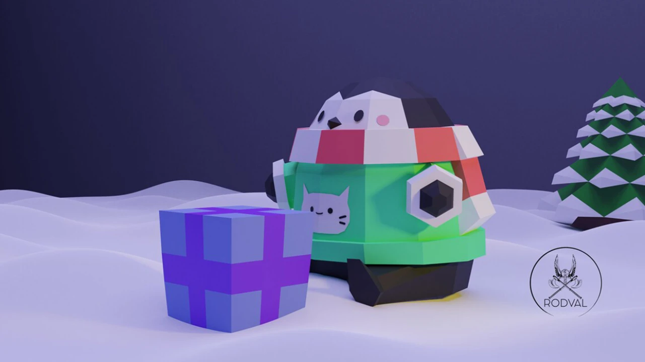 PENGUIN + gift , Pingüino, Papercraft, Template, DIY, Paper, Low Poly ...