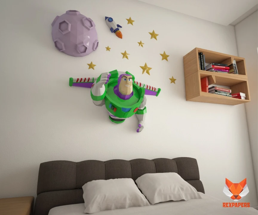 Buzz Lightyear Fly, Toy Story Papercraft, PDF Template, DIY 3d Model ...