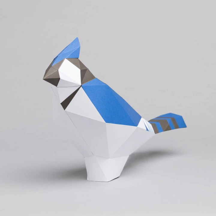 Blue Jay bird 3D Papercraft. You get PDF digital file templates and ...