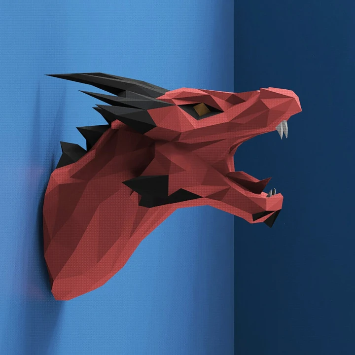 Papercraft Dragon Head, Paper Craft Dragon Head Model, Dragon Head PDF ...
