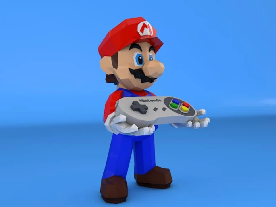 Mario Bros with Controller, Mario hold Joystick, Mario Edición Especial ...