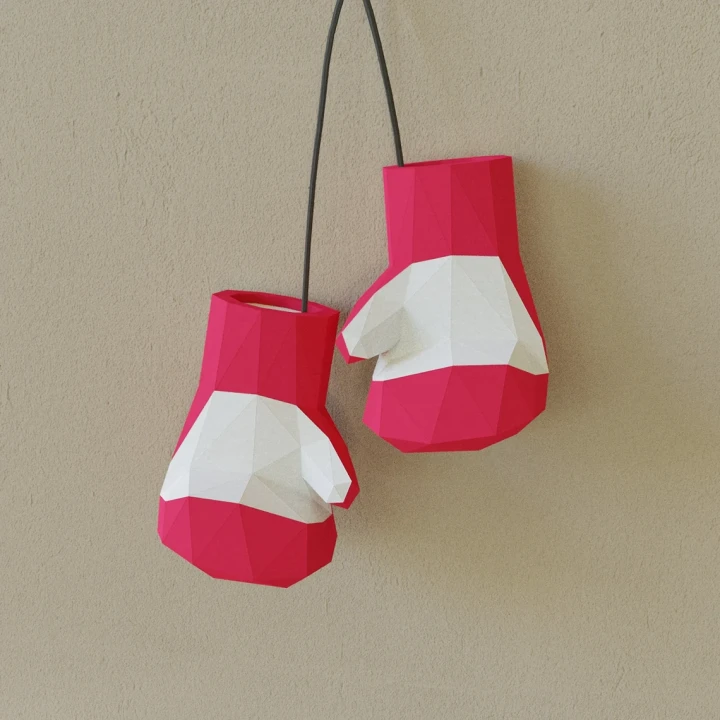 Boxing Gloves 3D Digital Template PDF | DIY Papercraft | Instant Download