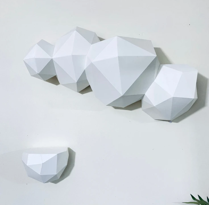 Cloud Shelves 3d papercraft model. You get PDF digital file templates ...