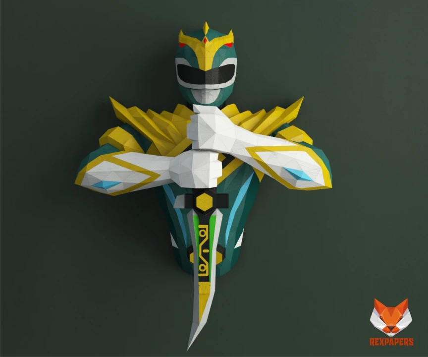Green Ranger, Power Ranger Papercraft, PDF Template, DIY 3d Model ...