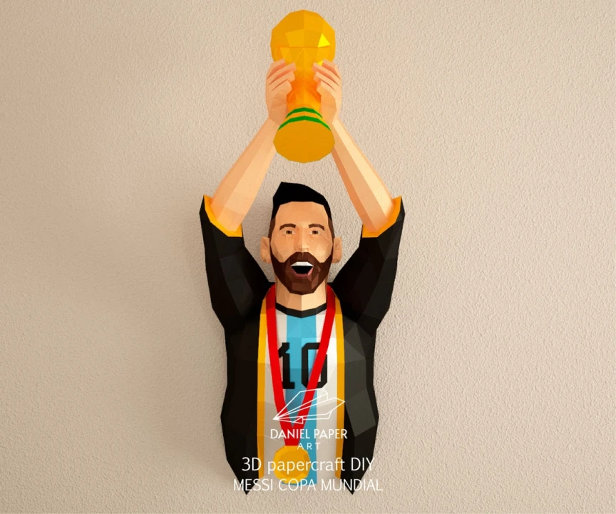 Lionel Messi PDF Template, DIY 3d Model, FanArt, Paper Sculpture, Low ...