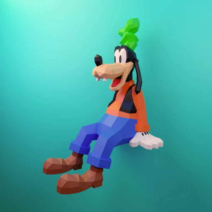 Papercraft Goofy template, DIY PDF, Low Poly, origami, Pepakura, Paper ...