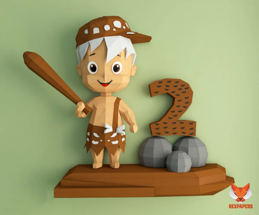 Bamm-Bamm Rubble, Bam-Bam Rubble, The Flintstones Papercraft, PDF ...