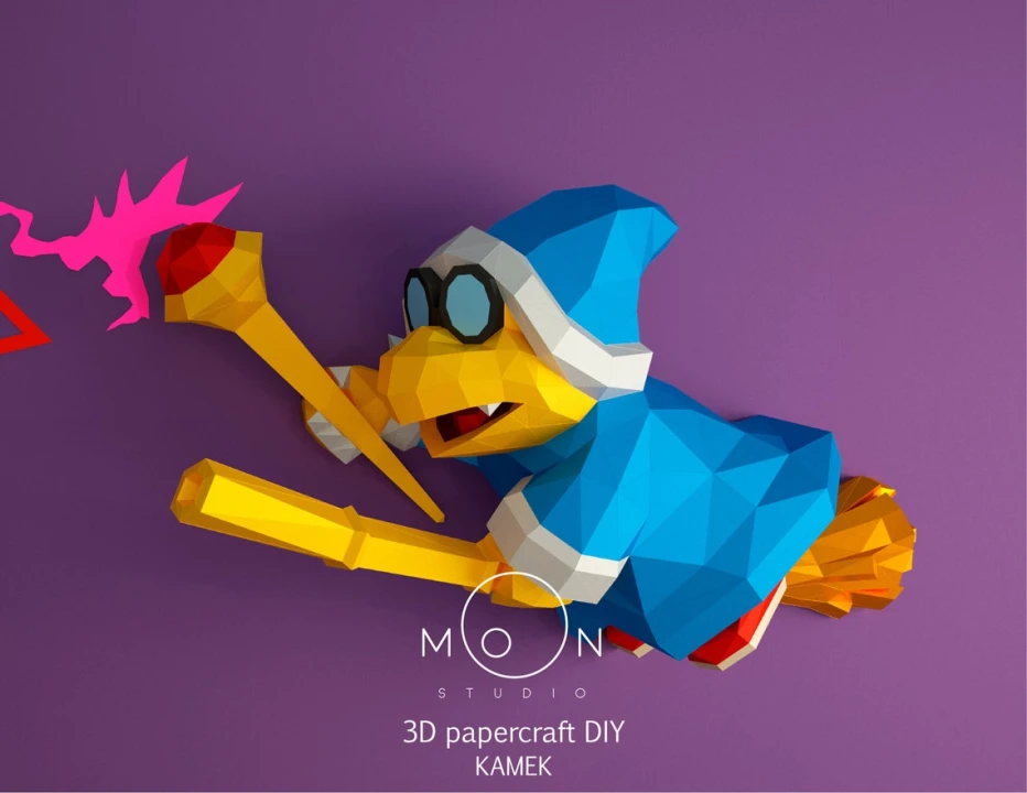 Kamek, DIY, Papercraft, PDF, Low Poly, 3D model, Craft, Paper, Mario ...