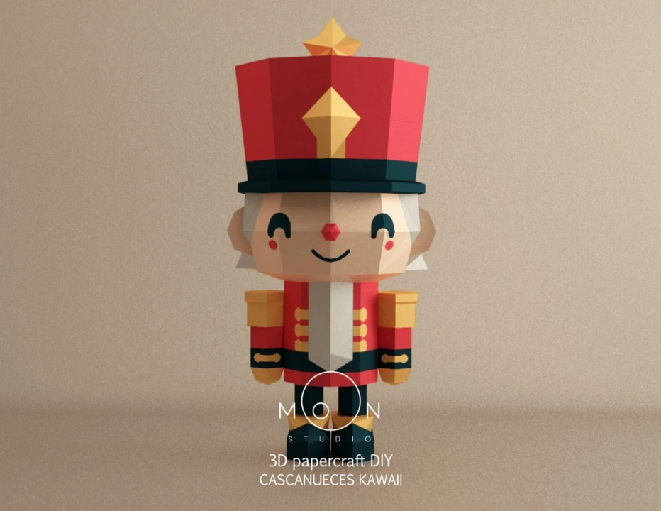 Kawaii Nutcrackers, DIY, Papercraft, PDF, Low Poly, 3D model, Craft ...
