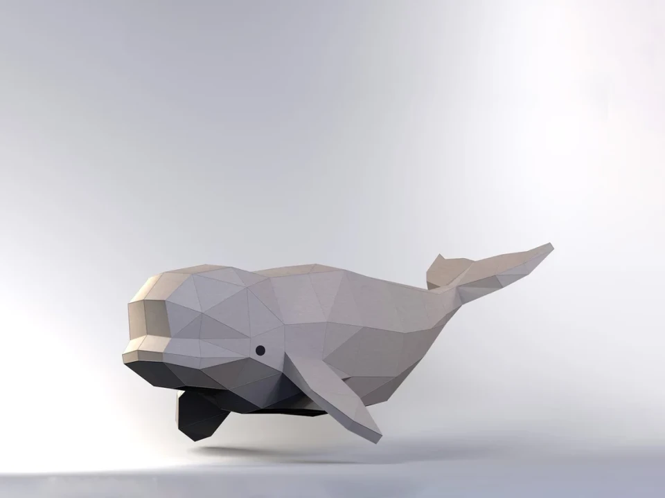 Beluga decor, Paper craft Beluga Model, DIY Papercraft, Paper model ...