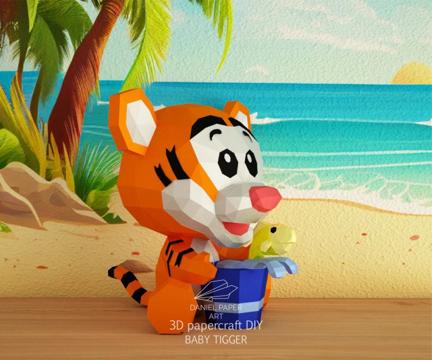Baby Tigger, Winnie the Pooh PDF Template, DIY 3d Model, FanArt, Paper ...