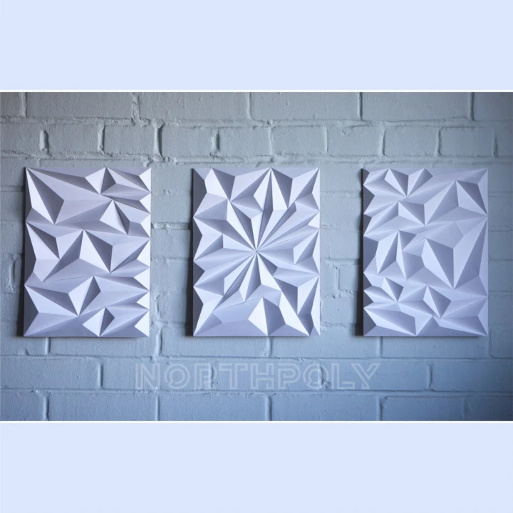 Geometric Pattern Triptych Papercraft, Pdf, Gurko, Pepakura, Template ...