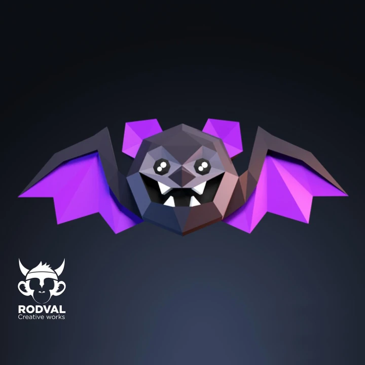 HALLOWEEN LITTLE BAT CARTOON, Papercraft, Template, DIY, Paper, Low ...