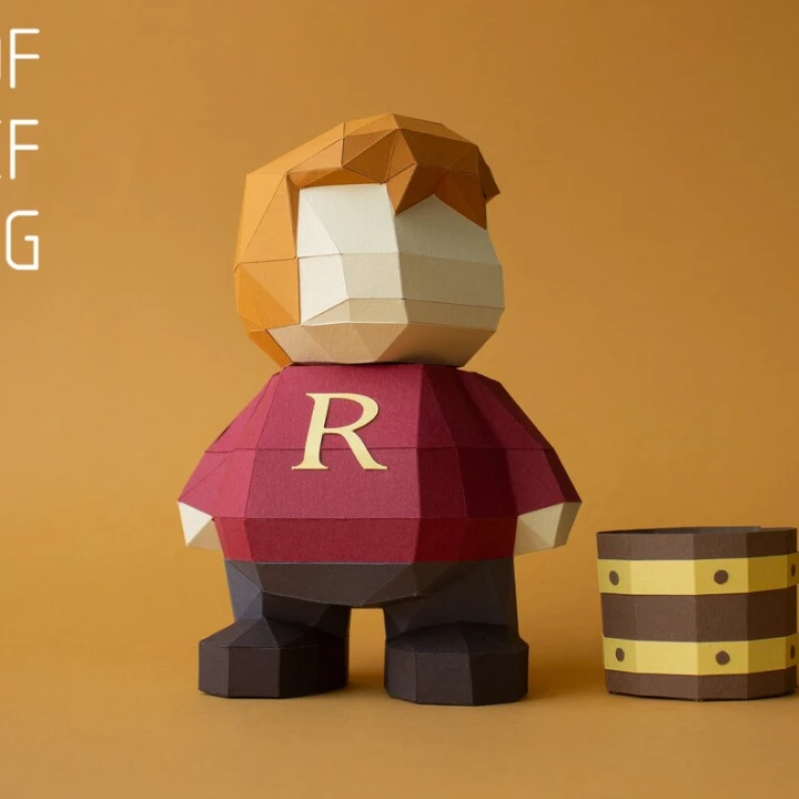Ron, Ron Weasley, 3d papercraft SVG wizard template, 3d paper craft ...