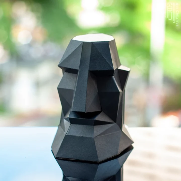 zen Moai , Papercraft, DIY, Low poly, Sculpture, PDF Papercraft , Moai ...